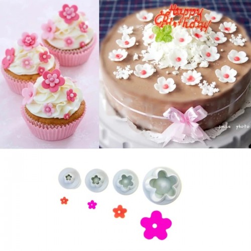 FONDANT PLUNGER CUTTER BLOSSOM 4S